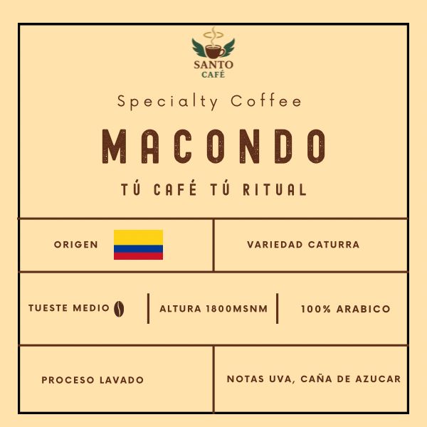Café Colombia MACONDO - Miel Uvas Caña Tueste Medio | Specialty Coffee ...